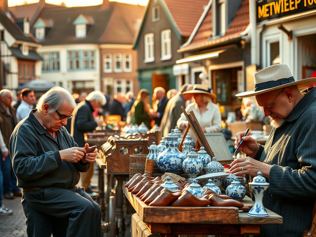 Traditionelle Handwerke: Klompenmachen, Delfter Blau malen heute